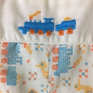 Cherubs | Bottoms | Vintage 96s Cross Stitch Choo Choo Train Romper ...